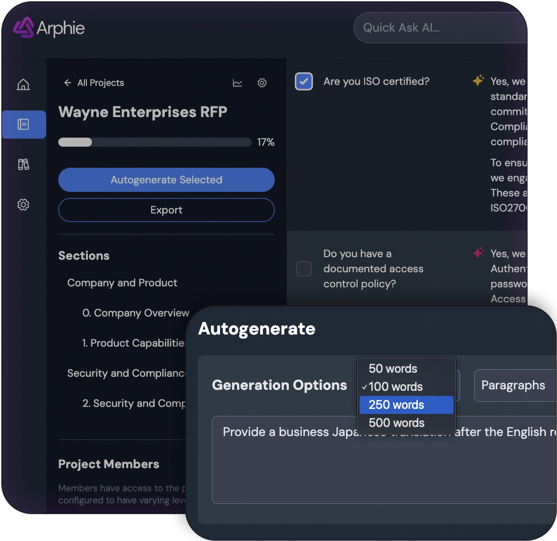 Arphie Ai Rfp Proposal Software